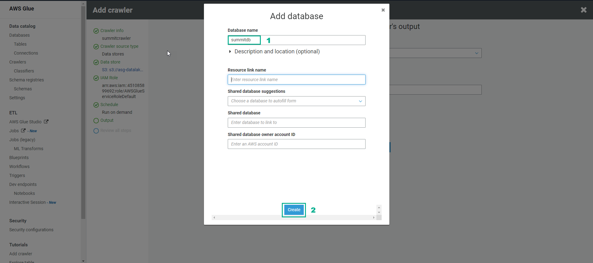 Creating Glue Crawler :: AWS System Manager